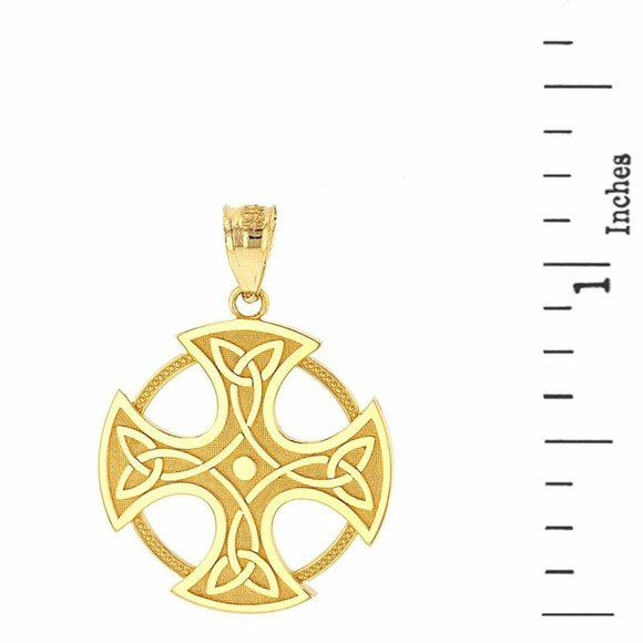 Element Shine | Jewelry | K Solid Gold Celtic Trinity Knot Cross Necklace | Poshmark